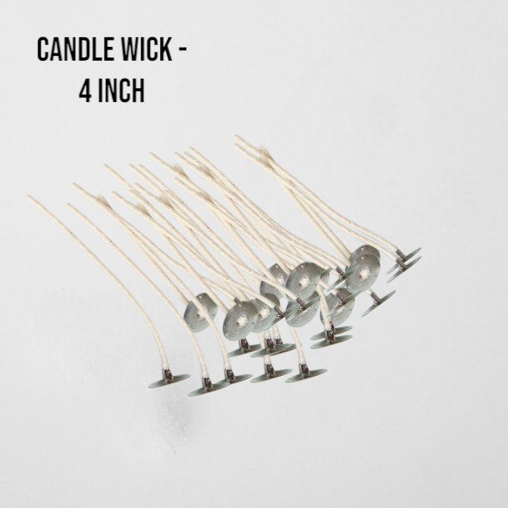 4 Inch Cotton Candle Wicks | Pre-Cut Wicks for Medium Candles | Melt & Mold